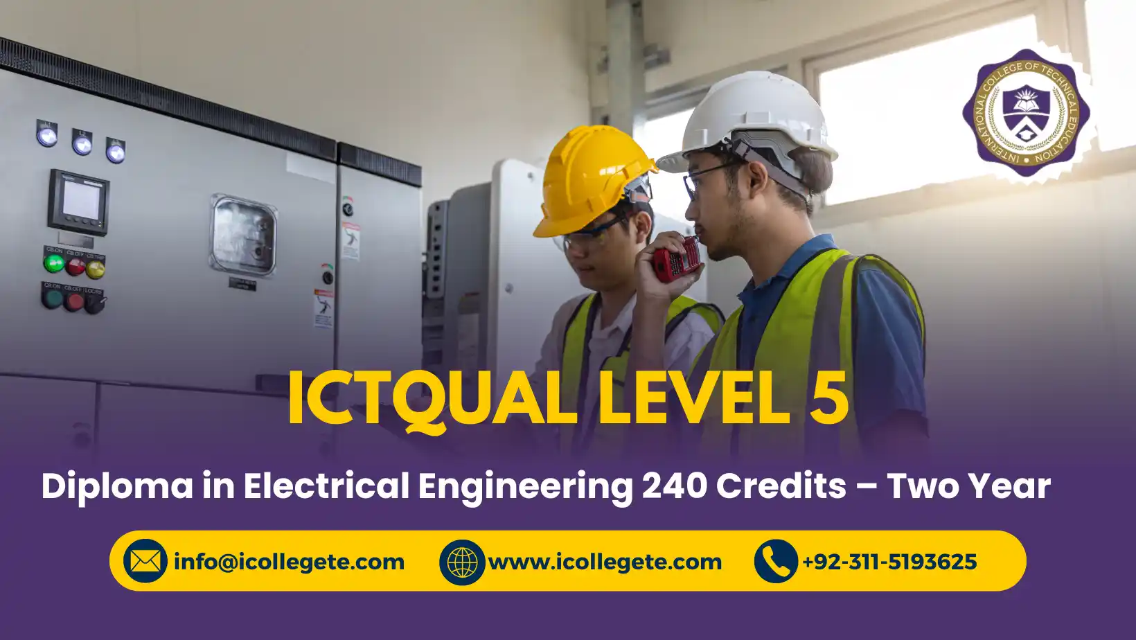 ICTQual Level 5 Diploma in Electrical Engineering 240 Credits – Two ...
